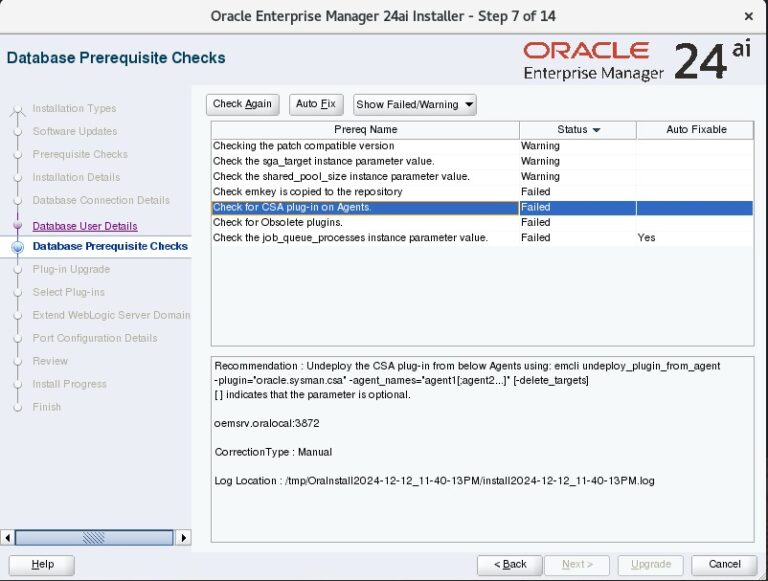 Upgrade EM from 13.5 to 24ai (24.1.0.0.0) - Fernando Simon